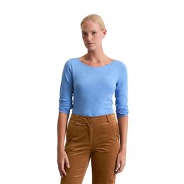 Marc O'Polo MARC O'POLO Damen Langarmshirt "aus Organic Cotton-Qualität", blau, Basic, Gr. XXL, unifarben, Obermaterial: 100% Baumwolle, Shirts