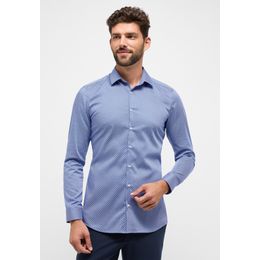 Eterna Herren Langarmhemd "SUPER SLIM", blau, Gr. 43, Twill, 100% cotton, Hemden