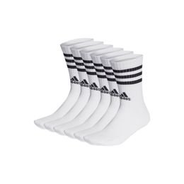 Herren Kurzsocken "Socken 3-Streifen Cushioned Crew 6er Pack", adidas originals, Gr. 43, weiß, Obermaterial: 62% Baumwolle CO. 36% Polyester PES. 1%