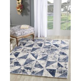 Teppich Sanat, B:120cm H:12mm L:160cm, blau, Kunstfaser, Wohnzimmer, Teppiche, "Harmony 3212, auch als L&auml;ufer", Wohnzimmer, Kurzflor, modern,