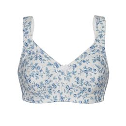 SuSa Damen B&uuml;gelloser BH "BH ohne B&uuml;gel Prints", Gr. 115, blau, Obermaterial: 92% Baumwolle CO. 6% Polyamid PA. 2% Elasthan EL., BHs