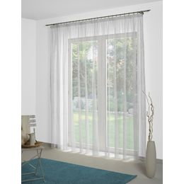 Gardine WIRTH, B:450cm H:120cm, wei&szlig;, Polyester, Wohnzimmer, Gardinen, "Lizzy"