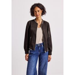 Street One Damen Blouson, braun, Gr. 38, unifarben, Stoff, Obermaterial: 74% Viskose, 26% Polyester; Futter: 100% Polyester, Jacken