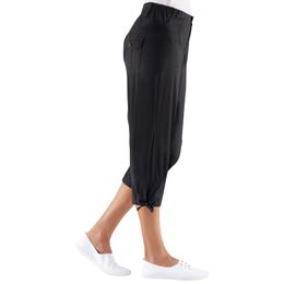 Casual Looks Damen Caprihose, schwarz, Gr. 36, unifarben, 98% Baumwolle, 2% Elasthan, Hosen
