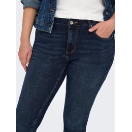 Only CARMAKOMA Damen Skinny-fit-Jeans "CARWILLY REG SKINNY DNM REA2600", blau, Gr. 42, unifarben, Denim/Jeans, Obermaterial: 92% Baumwolle, 6%