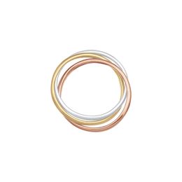 Elli Damen Fingerring "Wickelring Trio Trini Basic 925 Silber", 52mm, ohne Stein, Silber 925 (Sterlingsilber), 1,6mm, bunt, Silber 925