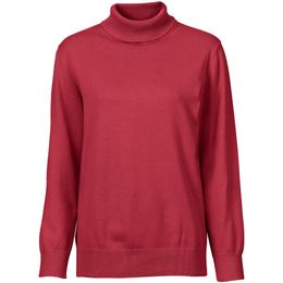 Casual Looks Damen Rollkragenpullover "Pullover", rot, Gr. 38, unifarben, 100% Baumwolle, Pullover