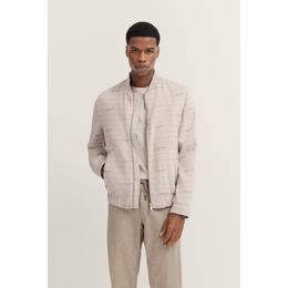 Bugatti Herren Blouson, beige, Gr. 50, gestreift, 63% Baumwolle, 37% Polyester, Jacken, mit Collagekragen