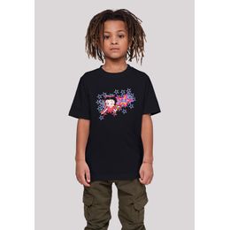 T-Shirt F4NT4STIC "Betty Boop Purple Stars And Dots", Mädchen, Gr. 110/116, schwarz, Obermaterial: 100% Baumwolle, regular fit, Rundhals, ohne Bündchen, Shirts, Premium Qualität