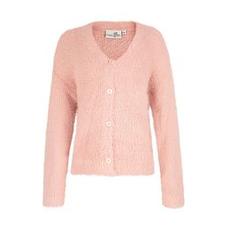 happy girls M&auml;dchen Strickjacke, rosa, Gr. 116, unifarben, Boucl&eacute;, Obermaterial: 55% Polyamid, 45% Polyacryl, Strickjacken, in kuscheliger