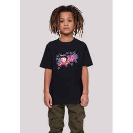 T-Shirt F4NT4STIC "Betty Boop Purple Stars And Dots", M&auml;dchen, Gr. 110/116, schwarz, Obermaterial: 100% Baumwolle, regular fit, Rundhals, ohne B&uuml;ndchen, Shirts T-Shirt, Premium Qualit&auml;t