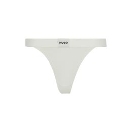 HUGO UNDERWEAR Damen String "STRING RED LABEL", Gr. L, beige, Jersey, Obermaterial: 93% Baumwolle, 7% Elasthan, kontrastfarbene Details, unifarben,