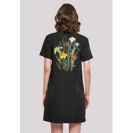 F4NT4STIC Damen Shirtkleid "Bl&oacute;m Blumenstrauss T-Shirt Kleid", schwarz, Gr. XL, Obermaterial: 100% Baumwolle, Kleider, Print