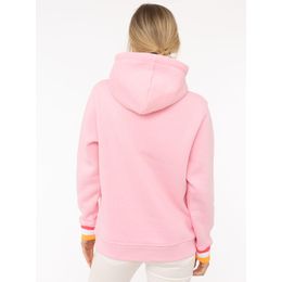 Zwillingsherz Damen Hoodie ""Rahel"", pink, Gr. M, bedruckt, unifarben, Obermaterial: 50% Baumwolle, 50% Polyester, Sweatshirts, mit "MOIN" und Anker
