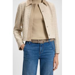 BOSS Damen Lederg&uuml;rtel "Carol-St-G_Sz30", beige, Gr. 75, unifarben, Leder, G&uuml;rtel, mit abgerundeter Schlie&szlig;e