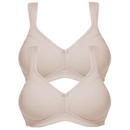 SuSa Damen B&uuml;gelloser BH "2er Pack BH ohne B&uuml;gel Topsy", Gr. 95cappuccino cappuccino, Stoff, Obermaterial: 83% Polyester PES. 17% Elasthan EL., BHs