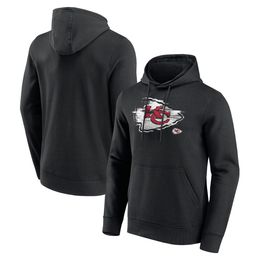 Fanatics Damen Kapuzenpullover "Fanatics Hoodie Kansas City Chiefs Worn Graphic", schwarz, Gr. S, 80% Baumwolle, 20% Polyester, Pullover