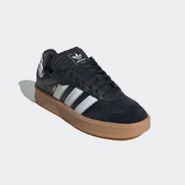 Herren Sneaker "SAMBA XLG", adidas originals, Gr. 38, schwarz-wei&szlig;, Leder, Textil, Schuhe, mit erh&ouml;hter Sohle und gepolsterter Zunge