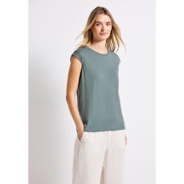 Street One Damen T-Shirt, blau, Gr. 46, unifarben, Stoff, 50% Modal, 50% Baumwolle, Shirts, im soften Baumwoll-Mix