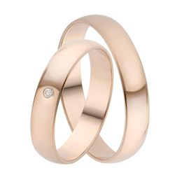 Firetti Damen Trauring "Schmuck Geschenk Gold Hochzeit Ehering Trauring "LIEBE"", 19, ohne Brillant, Ros&eacute;gold 585, 4mm, rosa, Ros&eacute;gold 585,