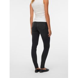 V&eacute;ro Moda VERO MODA Damen Skinny-fit-Jeans "VMTANYA MR S PIPING J VI199 GA", schwarz, Gr. M, Denim/Jeans, Obermaterial: 69% Baumwolle, 25% Polyester, 3%
