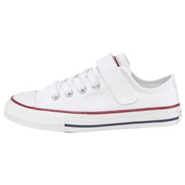 Converse Kinder Sneaker "CHUCK TAYLOR ALL STAR 1V EASY-ON Ox", Gr. 27, wei&szlig;, Textil, Schuhe, mit Klettverschluss