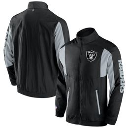 Fanatics Damen Bomberjacke "Fanatics Jacke Las Vegas Raiders Woven Track", schwarz, Gr. S, Popeline;Jersey, 100% Polyester, Jacken