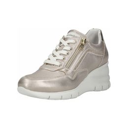 Nero Giardini Damen Sneaker "Nero Giardini Sneaker Lederimitat/Textil", Gr. 38, gold, Lederimitat, Textil, Schuhe