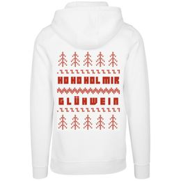 F4NT4STIC Damen Kapuzenpullover "Weihnachten Ho Ho Hol mir Gl&uuml;hwein", wei&szlig;, Gr. S, Obermaterial: 65% Baumwolle, 35% Polyester, Pullover, Premium