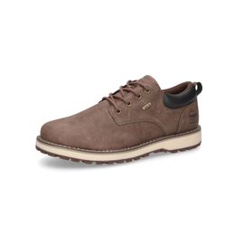 Herren Schn&uuml;rschuh, Dockers by Gerli, Gr. 43, braun, Lederimitat, unifarben mit Farbeinsatz, Basic, Schuhe, Freizeitschuh mit Kaltfutter