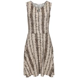Lascana Damen Jerseykleid, braun, Gr. 44, bedruckt, Jersey, Obermaterial: 95% Viskose, 5% Elasthan, Kleider