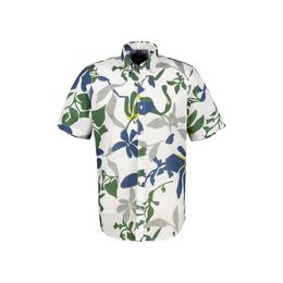 Lerros Herren Kurzarmhemd "Lerros Sommerhemd in Hawaiian-Style", wei&szlig;, Gr. XL, 80% Baumwolle, 20% Leinen, Hemden