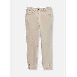 Madeleine Mode MADELEINE Damen Regular-fit-Jeans "7/8 Jeans Schlanke 7/8-Jeans mit Strass-Dekoration", beige, Gr. 38, Obermaterial: 98% Baumwolle CO. 2% Elasthan