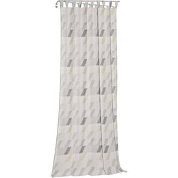 Vorhang WIRTH, B:132cm H:145cm, grau, Jacquard, Baumwolle, Polyester, Wohnzimmer, Gardinen, "Bray"