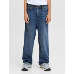 Jack & Jones Jungen Bequeme Jeans "JJIRON JJORIGINAL SQ 207 SN JNR", blau, Gr. 176, JACK & JONES JUNIOR, Abriebeffekte, Denim/Jeans, Obermaterial: 95% Baumwolle,