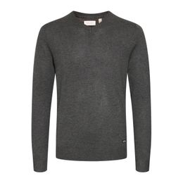 Blend Herren Strickfleece-Pullover "Strickpullover BHWEBER", grau, Gr. M, Obermaterial: 78% Viskose CV. 22% Polyester PES., Pullover