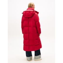 Tommy Jeans Damen Steppmantel "TJW ALASKA GRID DWN MXI COAT EXT", rot, Gr. XL, unifarben, Web, Obermaterial: 100% Polyester, M&auml;ntel