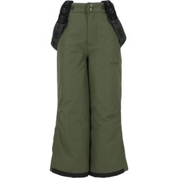 ZIGZAG Jungen Skihose "Soho", gr&uuml;n, Gr. 104, unifarben, 88% Polyester, 12% Elasthan, Hosen, mit abnehmbaren Hosentr&auml;gern