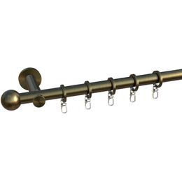 Gardinenstange Indeko, L:240cm &Oslash;:16mm, silber, Stahl, Gardinenstangen, "Formentor", Komplett-Set inkl. Ringen und Montagematerial