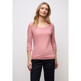 Street One Damen 3/4-Arm-Shirtpowder pink, Gr. 46, unifarben, Stoff, 50% Modal, 50% Baumwolle, Shirts, in Unifarbe