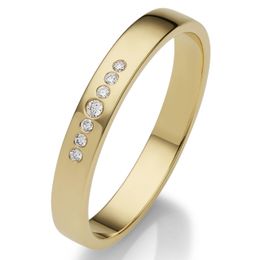 Firetti Damen Trauring "Schmuck Geschenk Gold 375 Hochzeit Ehering "LIEBE"", 69, 0,04 SI = kleine Einschl&uuml;sse mit Brillanten, Gelbgold 375, 3mm,