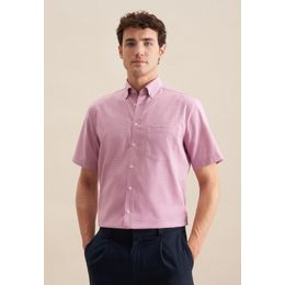 Seidensticker Herren Businesshemd "Regular", lila, Gr. 40, Strukturmuster, 100% Baumwolle, Hemden, Regular 1/2 Button-Down-Kragen Struktur