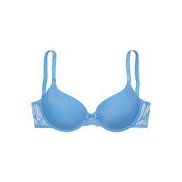 Vivance Damen Schalen-BH, Gr. 75, blau, Spitze, Obermaterial: 85% Polyamid, 15% Elasthan, BHs, mit B&uuml;gel und nahtlos vorgeformten Cups,