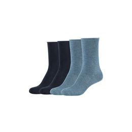 s.Oliver Damen Socken "silky touch", Gr. 35, blau, Materialmix, meliert, Socken, mit elastischem Bund
