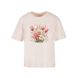 F4NT4STIC Damen T-Shirt "Rosa wei&szlig;er Fr&uuml;hlingsblumenstrau&szlig;", pink, Gr. S, Obermaterial: 100% Baumwolle, Shirts, Premium Qualit&auml;t