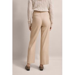 Bugatti Damen Stoffhose, beige, Gr. 36, unifarben, 63% Polyester, 34% Viskose, 3% Elasthan, Hosen, mit Eingrifftaschen