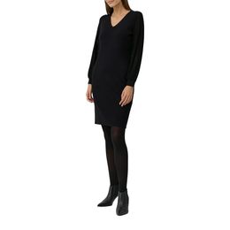 Damen Strickkleid, schwarz, Gr. 46, s.Oliver BLACK LABEL, unifarben, Strick, Obermaterial: 71% Viskose, 29% Polyester, Kleider, mit V-Ausschnitt
