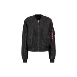 Damen Bomberjacke "MA-1 FL Vintage W", schwarz, Gr. M, Alpha Industries, Obermaterial: 100% Polyurethan, Futter: 100% Nylon, F&uuml;llung: 100% Polyester,