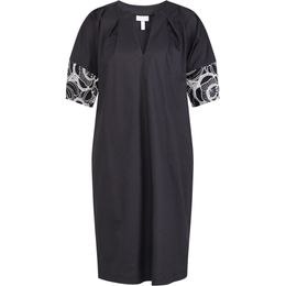 Damen Sommerkleid, schwarz, Gr. 40, Sportalm KITZBÜHEL, unifarben, Web, Obermaterial: 97% Baumwolle, 3% Elasthan, Kleider, mit Spitze