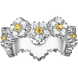 Thomas Sabo Damen Fingerring "Lovely Daisy Ring", 54, Silber 925 (recycelt), 7,5mm, bunt, Silber 925 (recycelt), Fingerringe, mit Zirkonia (synth.)